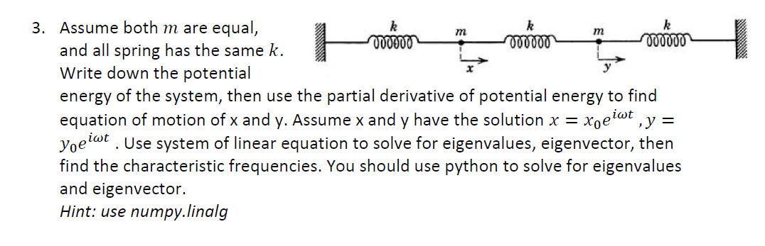Solved Assume both m are equal, and all spring has the same | Chegg.com