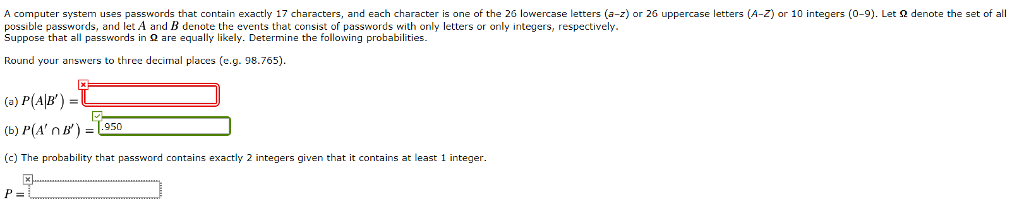 Solved A computer system uses passwords that contain exactly | Chegg.com