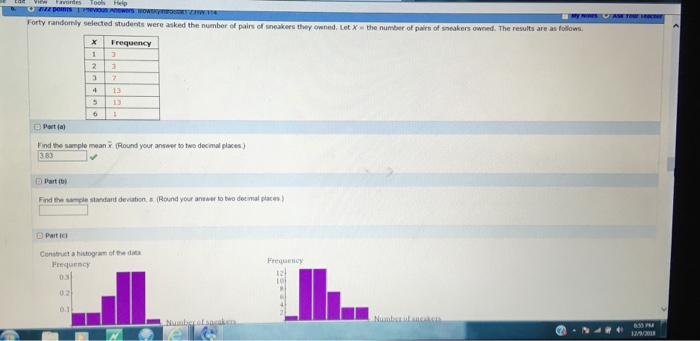 Solved Forty randomly selected students were asked the | Chegg.com