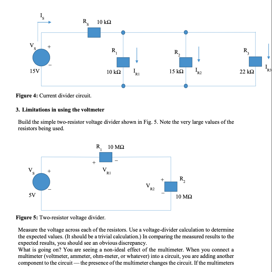 Solved Figure 3: Voltage divider circuit. Next, build the | Chegg.com