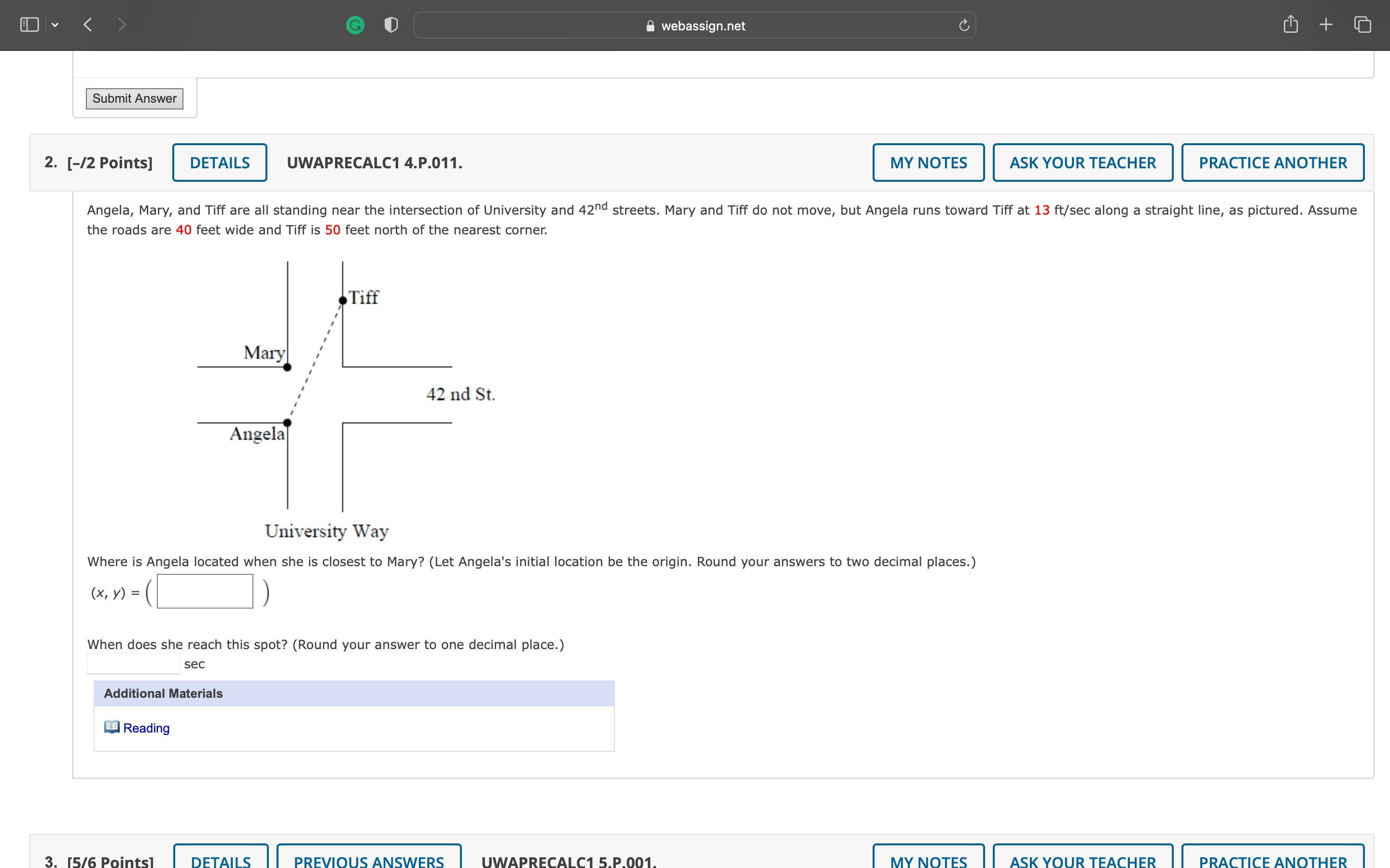 Solved Where is Angela located when she is closest to Mary? | Chegg.com