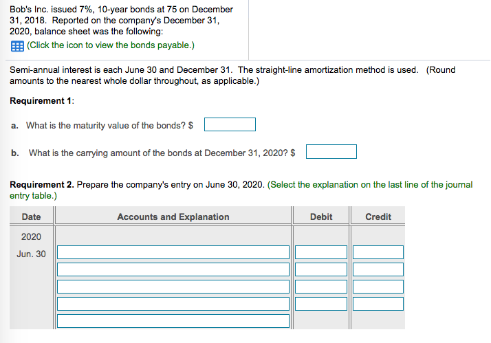 Solved 0 Data Table Long-term Liabilities: Bonds Payable | Chegg.com