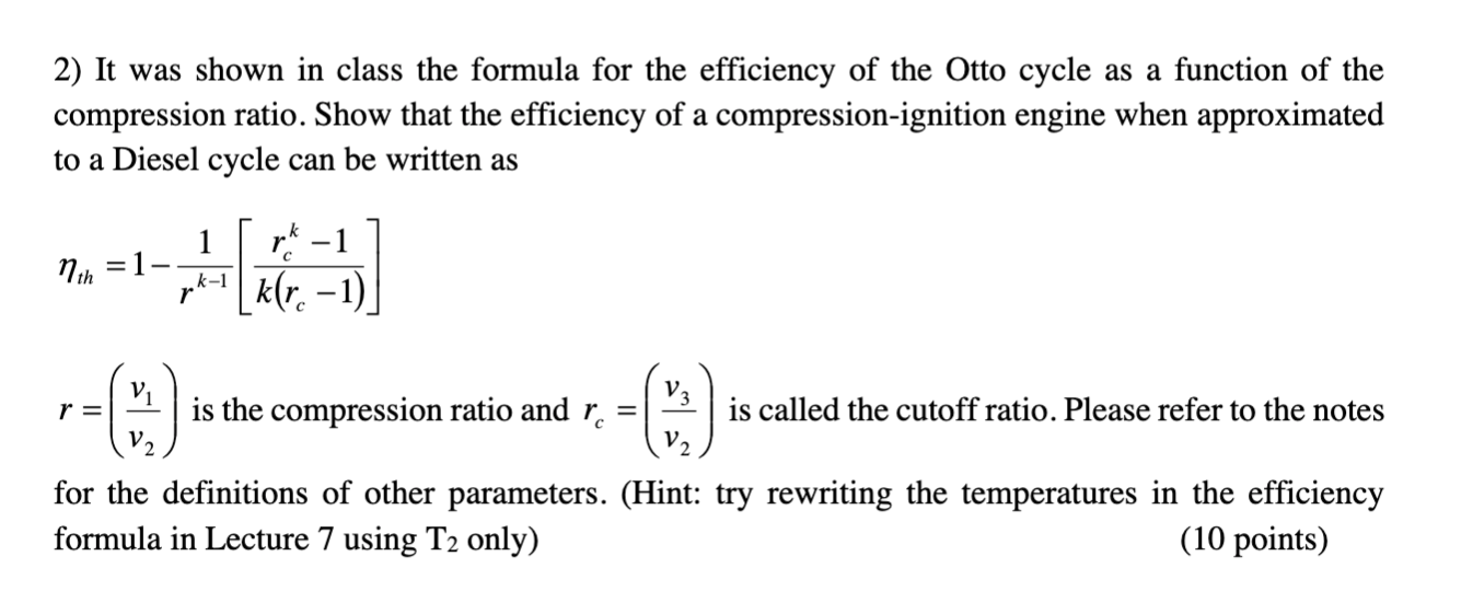 Solved 2) It was shown in class the formula for the | Chegg.com