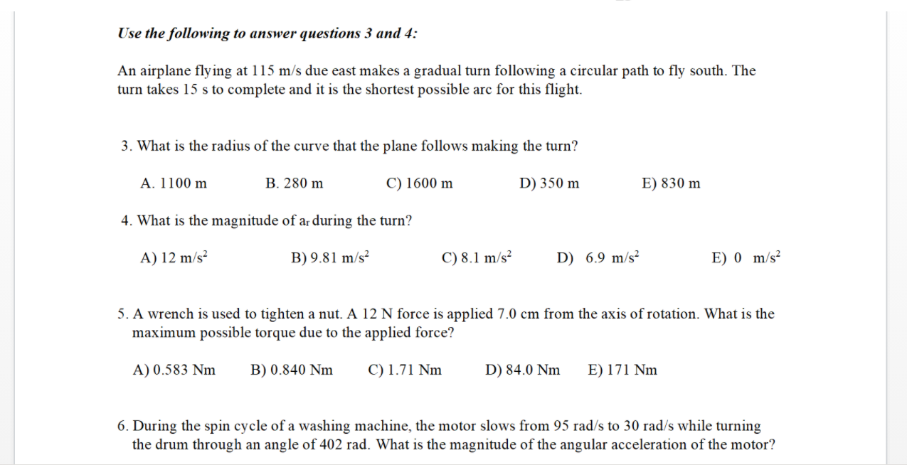 Solved Use the following to answer questions 3 and 4: An | Chegg.com
