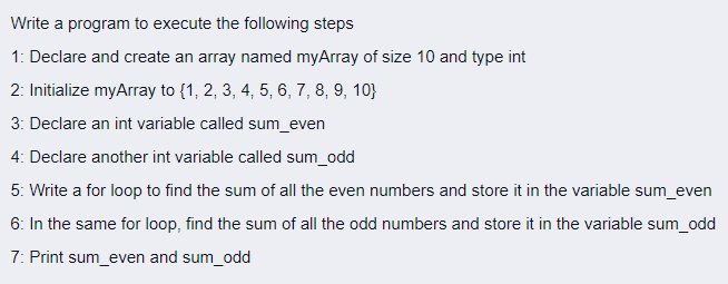 Solved Write a program to execute the following steps 1: | Chegg.com