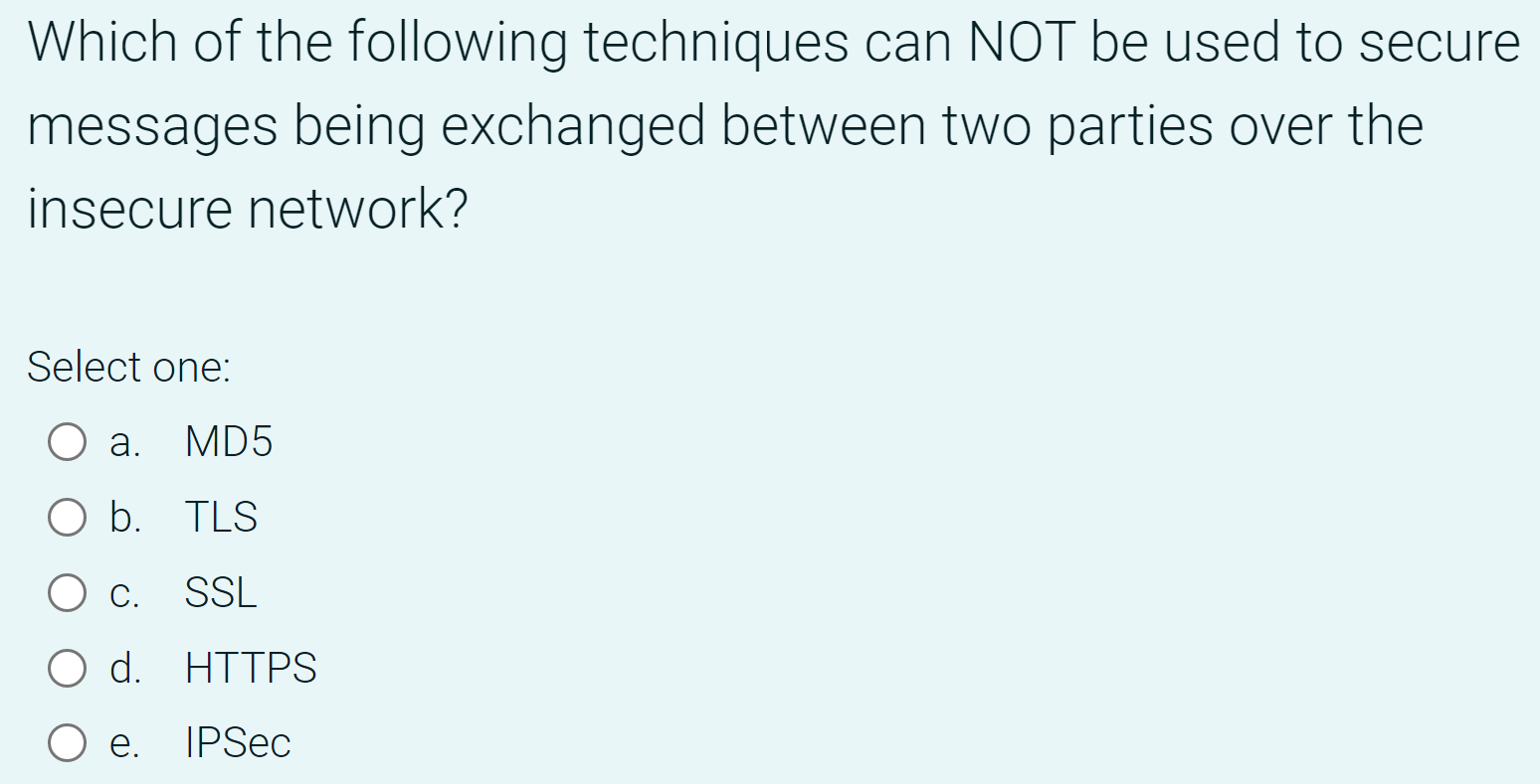 Solved Which of the following techniques can NOT be used to | Chegg.com