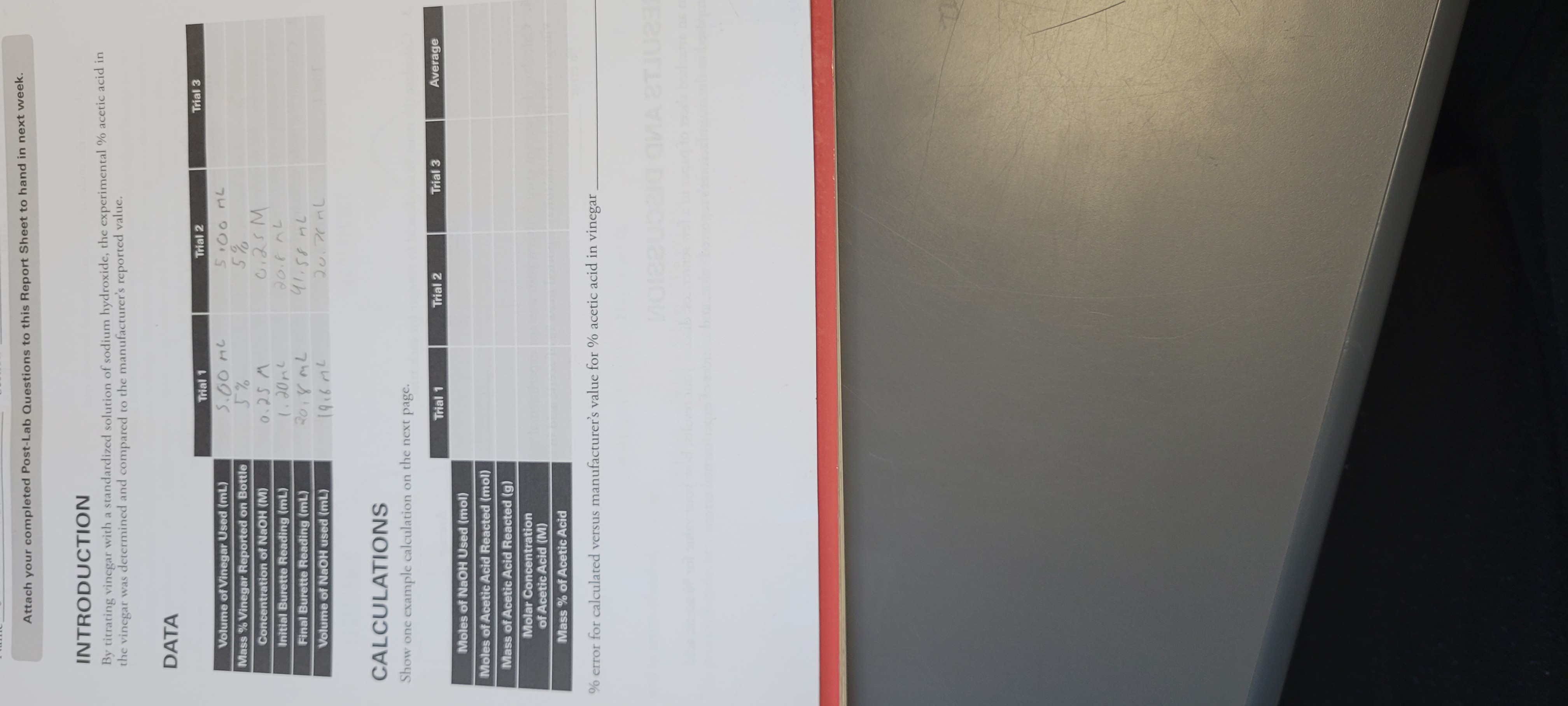 Solved Attach your completed Post-Lab Questions to this | Chegg.com