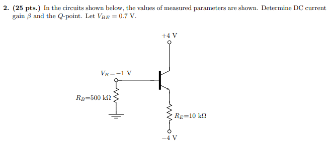 Solved 2. (25 pts.) In the circuits shown below, the values | Chegg.com