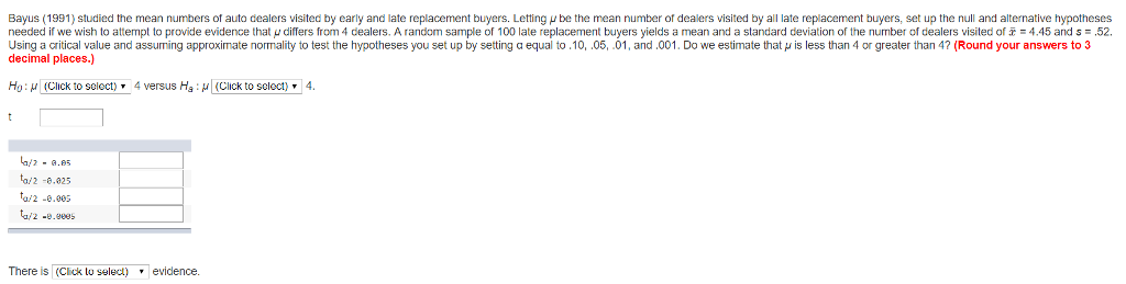 Solved Bayus (1991) studied the mean numbers of auto dealers | Chegg.com