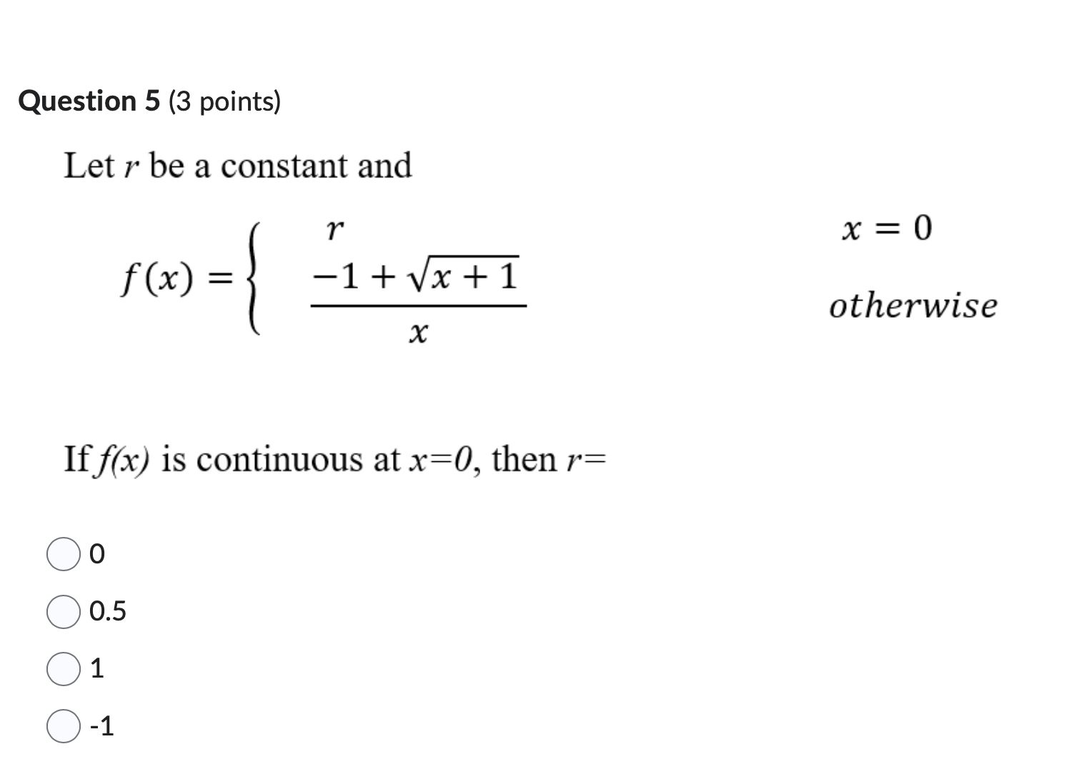 Question 5 (3 ﻿points)Let r ﻿be a constant | Chegg.com