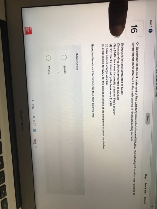 Solved Help Save &Exit Submit On September 30, the bank | Chegg.com