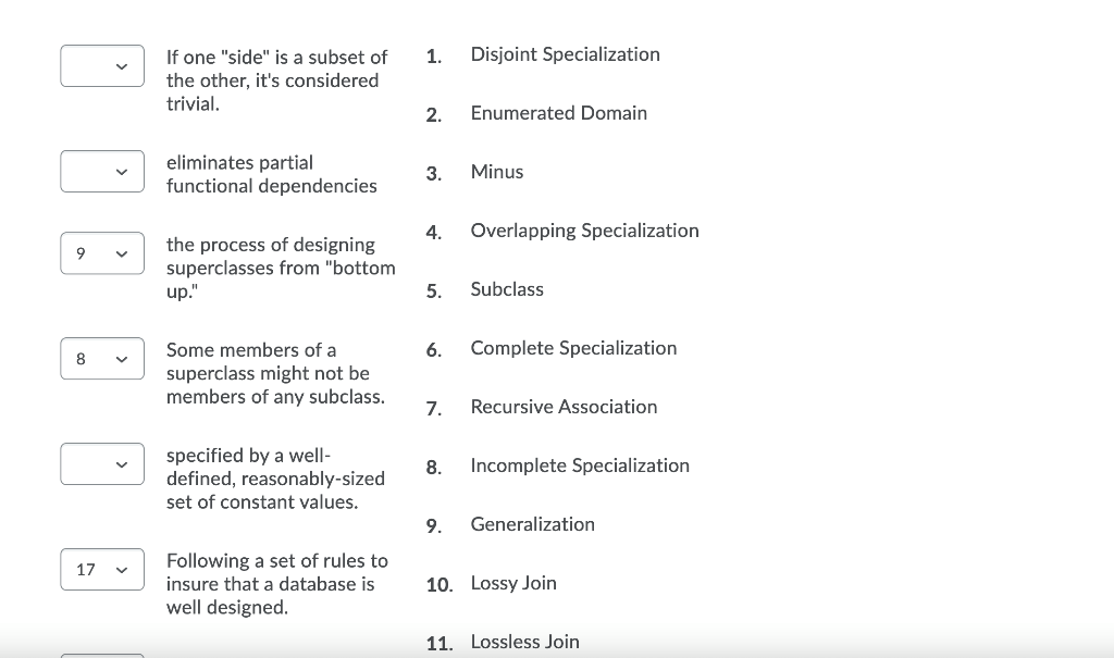 Solved 1. Disjoint Specialization If one "side" is a subset | Chegg.com