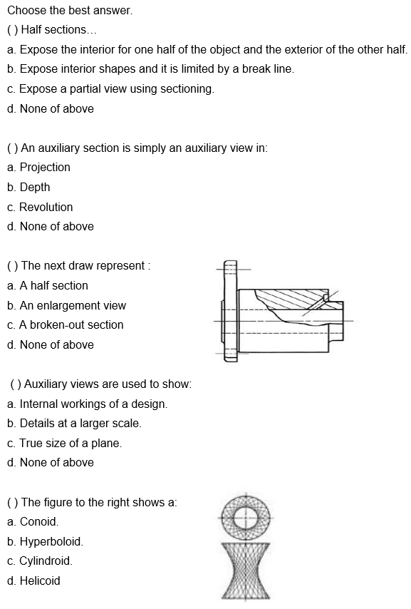 Solved Choose the best answer. Half sections. a. Expose the | Chegg.com