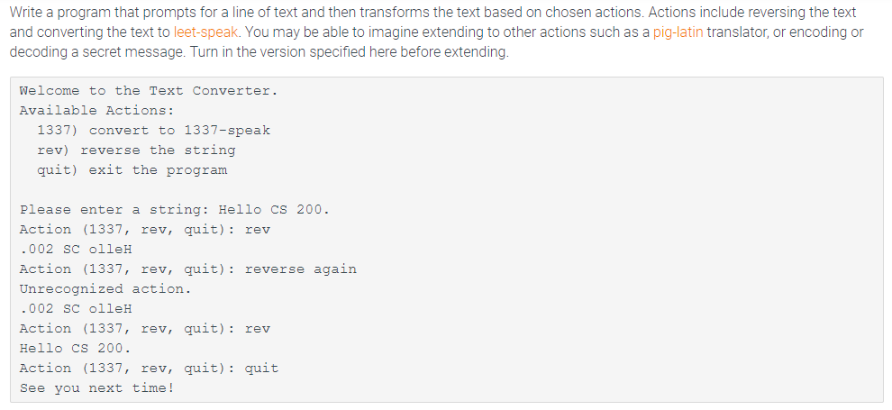 Solved Write a program that prompts for a line of text and | Chegg.com
