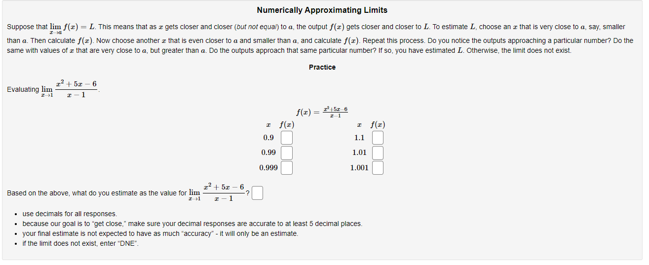 Solved Numerically Approximating Limits Suppose That Lim 7079