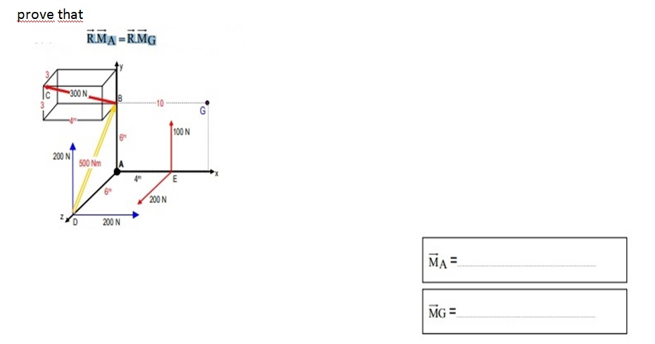 Solved prove that RMA =RMG 500 Nm 200 N 20 200 N MAE Mg = | Chegg.com