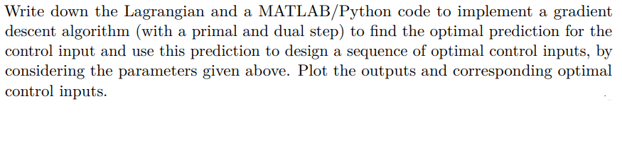 Solved Model Predictive Control Mpc The Command Outputs