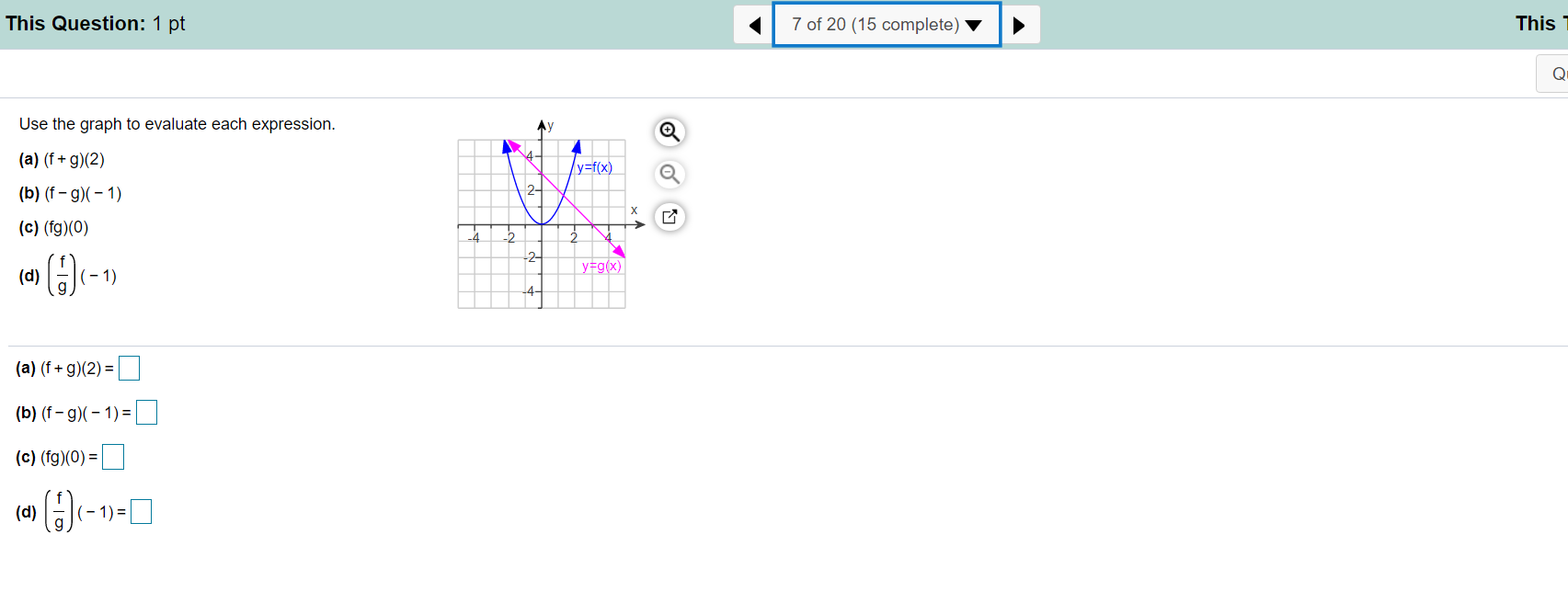 Solved This Question: 1 pt 7 of 20 (15 complete) This Q | Chegg.com