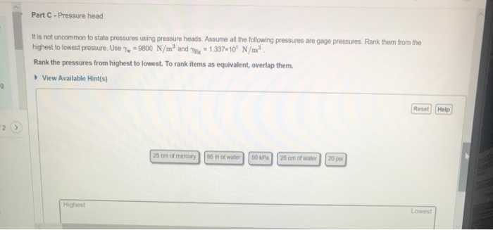 Solved Part A-Pressure variation with depth Consider te | Chegg.com