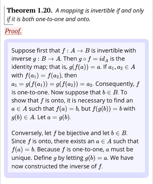 Solved Theorem 120 A Mapping Is Invertible If And Only If