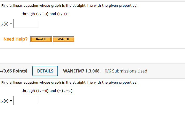 Solved Find a linear equation whose graph is the straight | Chegg.com