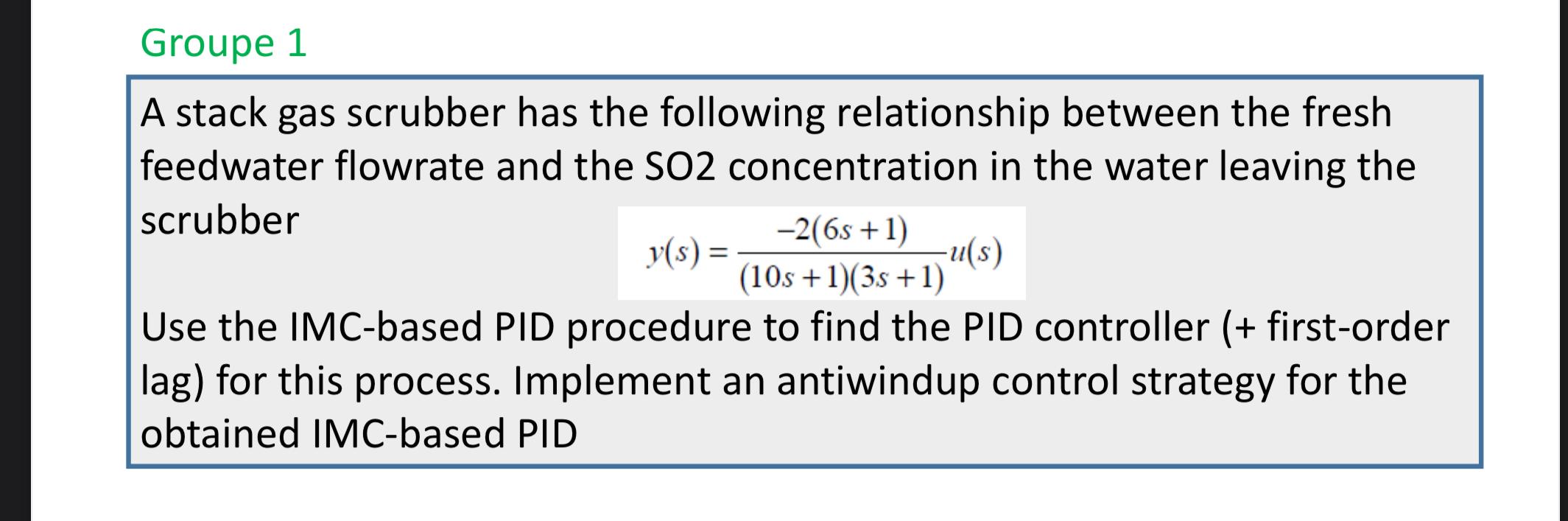Groupe 1 A stack gas scrubber has the following | Chegg.com