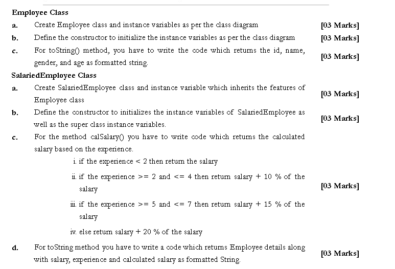 Solved QUESTION 1 1. Write JAVA application as per class | Chegg.com