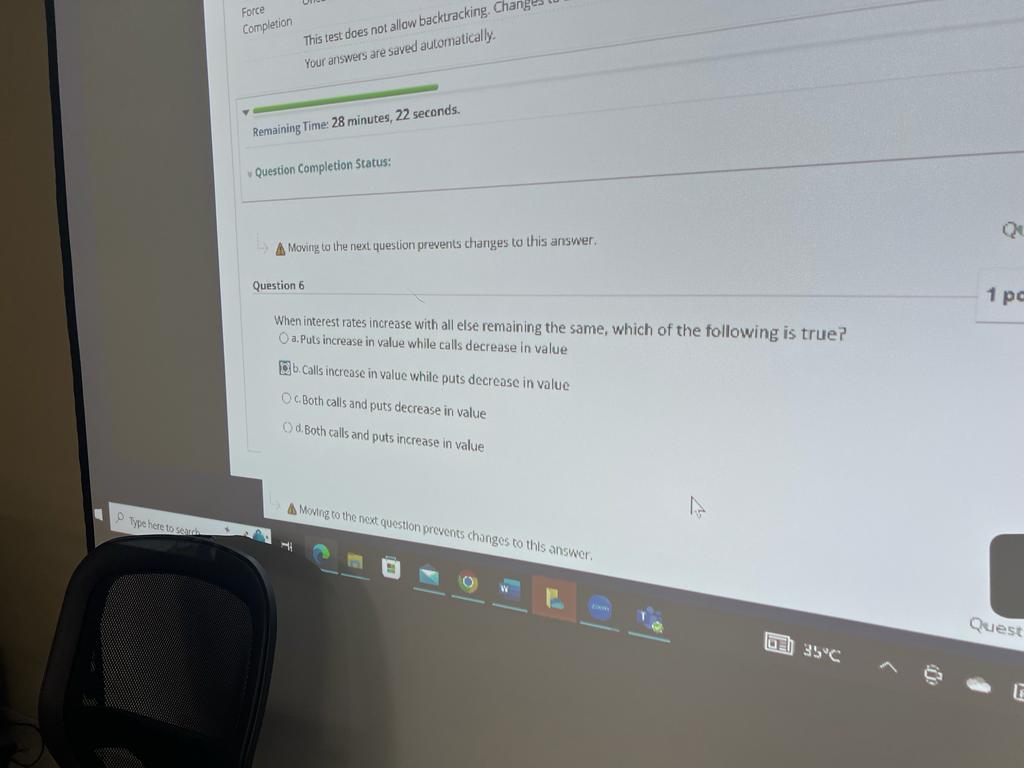 Solved When the stock price increases with all else | Chegg.com