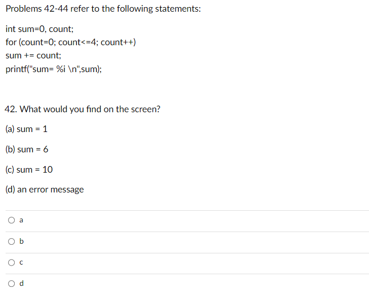 Solved How many times are the statements inside the loop | Chegg.com