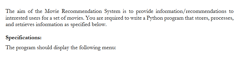 Solved The aim of the Movie Recommendation System is to | Chegg.com
