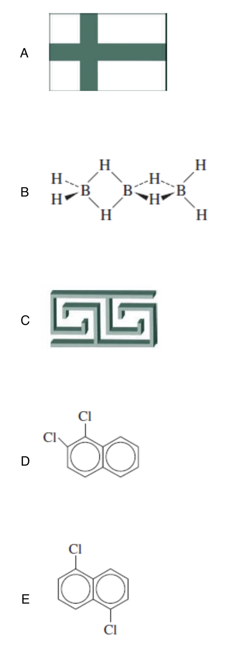 Solved A 1- H H B H. H B B .H. H' B H H F c ܒܒܐ CI Cl ܂ D CI | Chegg.com