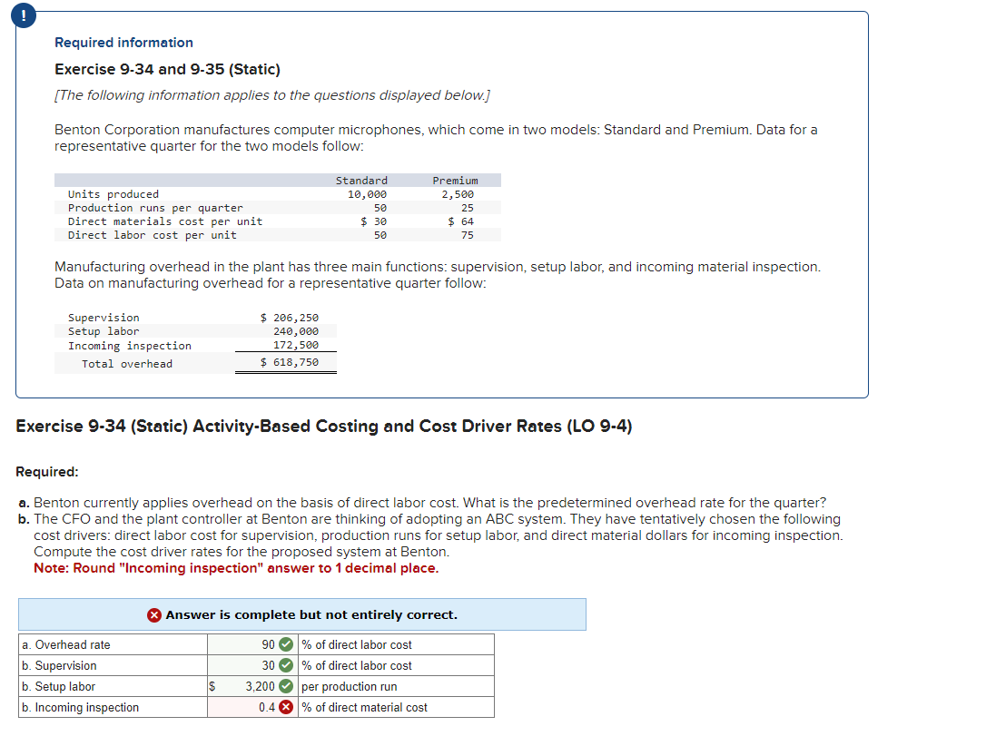 Solved Required information Exercise 9-34 and 9-35 (Static) | Chegg.com
