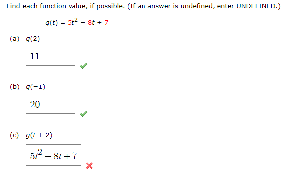 Solved Find each function value, if possible. (If an answer | Chegg.com