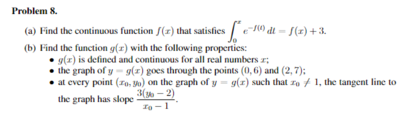 (a) Find the continuous function f(x) that satisfies | Chegg.com
