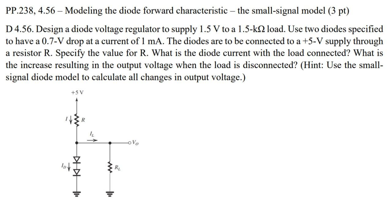 Solved PP.238, 4.56 - Modeling the diode forward | Chegg.com