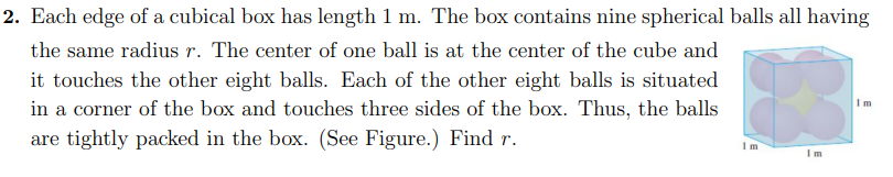 Solved 2. Each edge of a cubical box has length 1 m. The box | Chegg.com