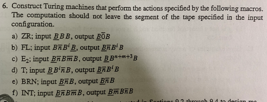 Solved 6.construct turing machines that perform the actions | Chegg.com