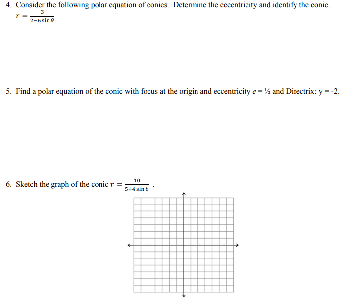 Solved 4. Consider the following polar equation of conics. | Chegg.com