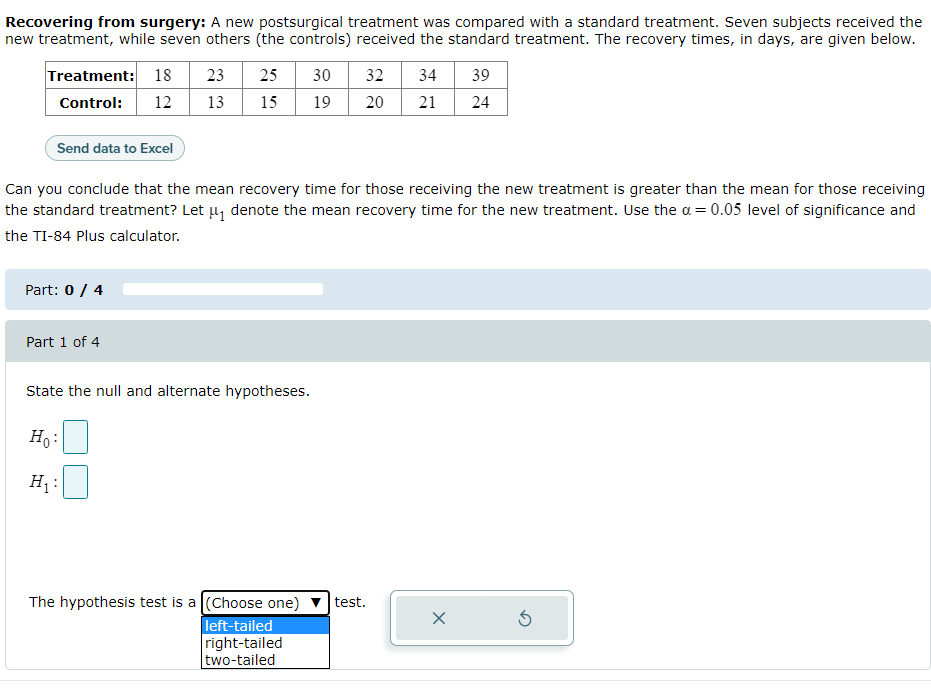 Solved State the null and alternate hypotheses H0:H1:Part | Chegg.com