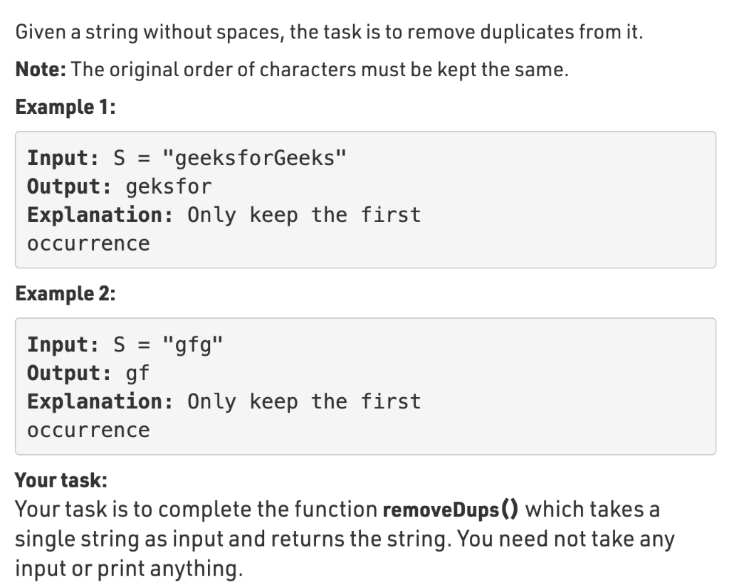 Solved Given a string without spaces, the task is to remove | Chegg.com