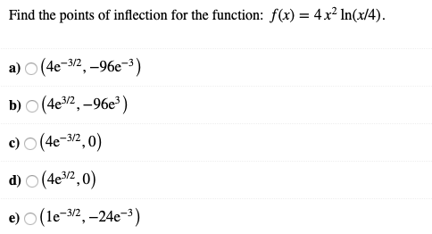 Solved Find the points of inflection for the function: f(x) | Chegg.com