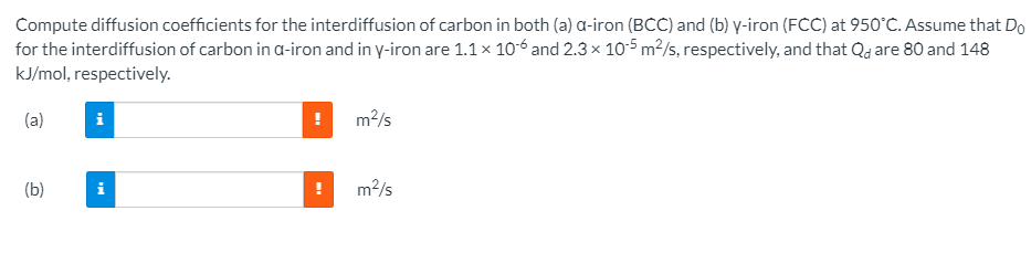 Solved Compute diffusion coefficients for the interdiffusion | Chegg.com Solved Compute diffusion coefficients for the interdiffusion | Chegg.com