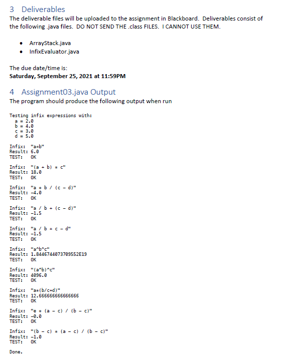 Solved Assignment 3 – Infix Evaluator The purpose of this | Chegg.com
