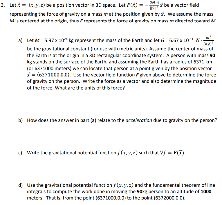 Solved Let x= x,y,z be a position vector in 3D space. Let | Chegg.com