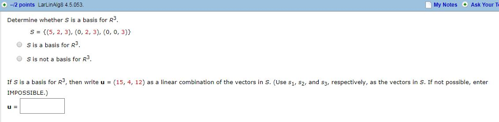 Solved 9. + -12 points LarLinAlg8 4.5.061.SBS Determine the | Chegg.com Solved 9. + -12 points LarLinAlg8 4.5.061.SBS Determine the | Chegg.com