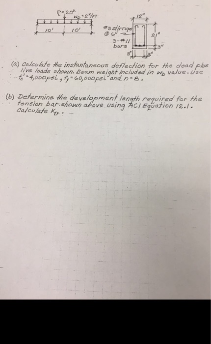 Solved bars (a) Calculate the insfantaneous deflection for | Chegg.com