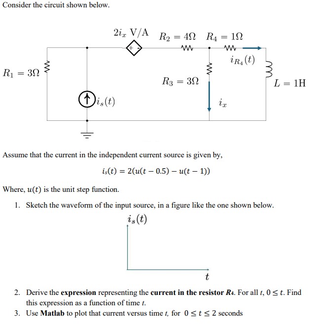 Solved Consider the circuit shown below. Assume that the | Chegg.com