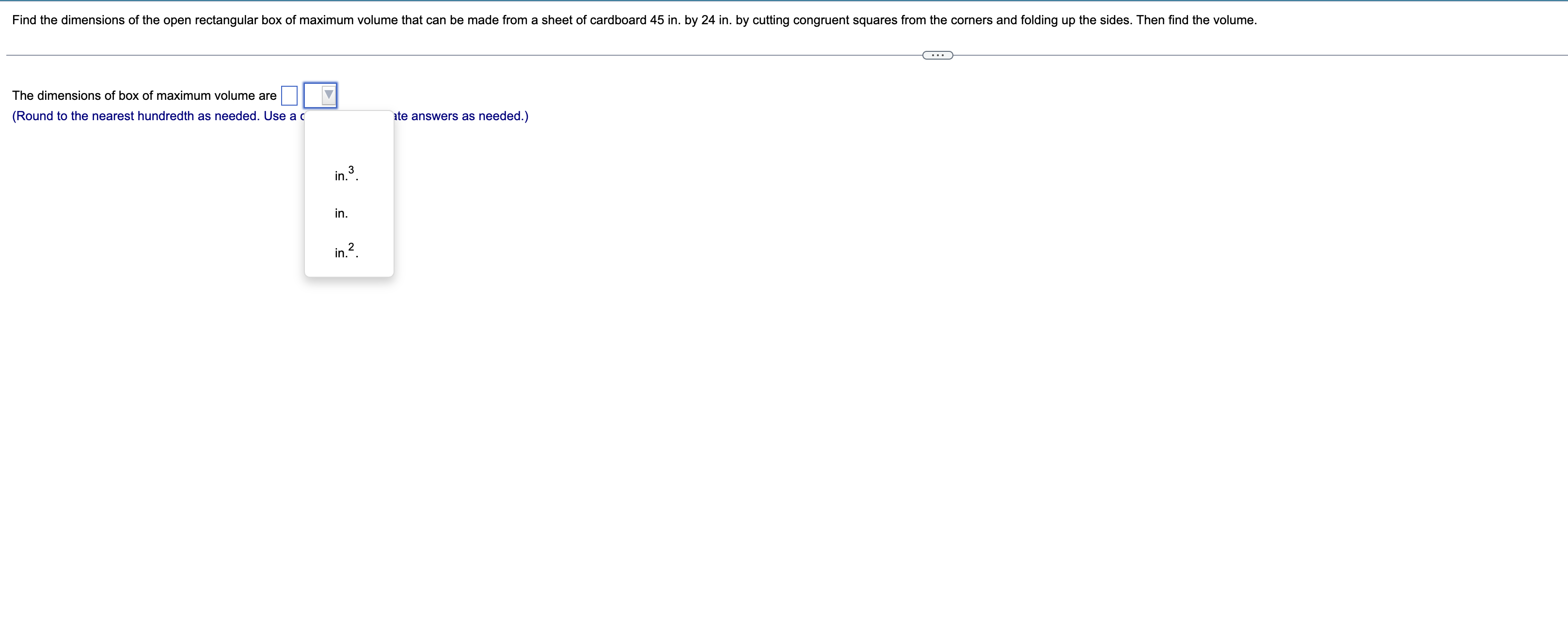 Solved Find the dimensions of the open rectangular box of | Chegg.com