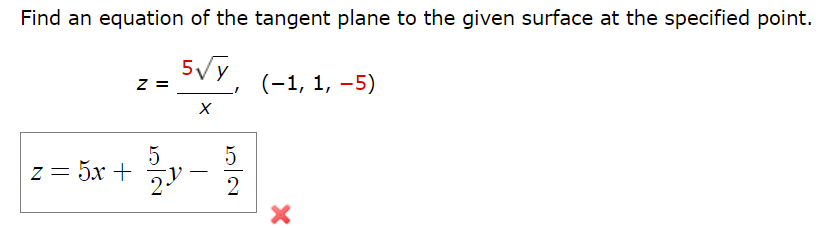 Solved Find an equation of the tangent plane to the given | Chegg.com