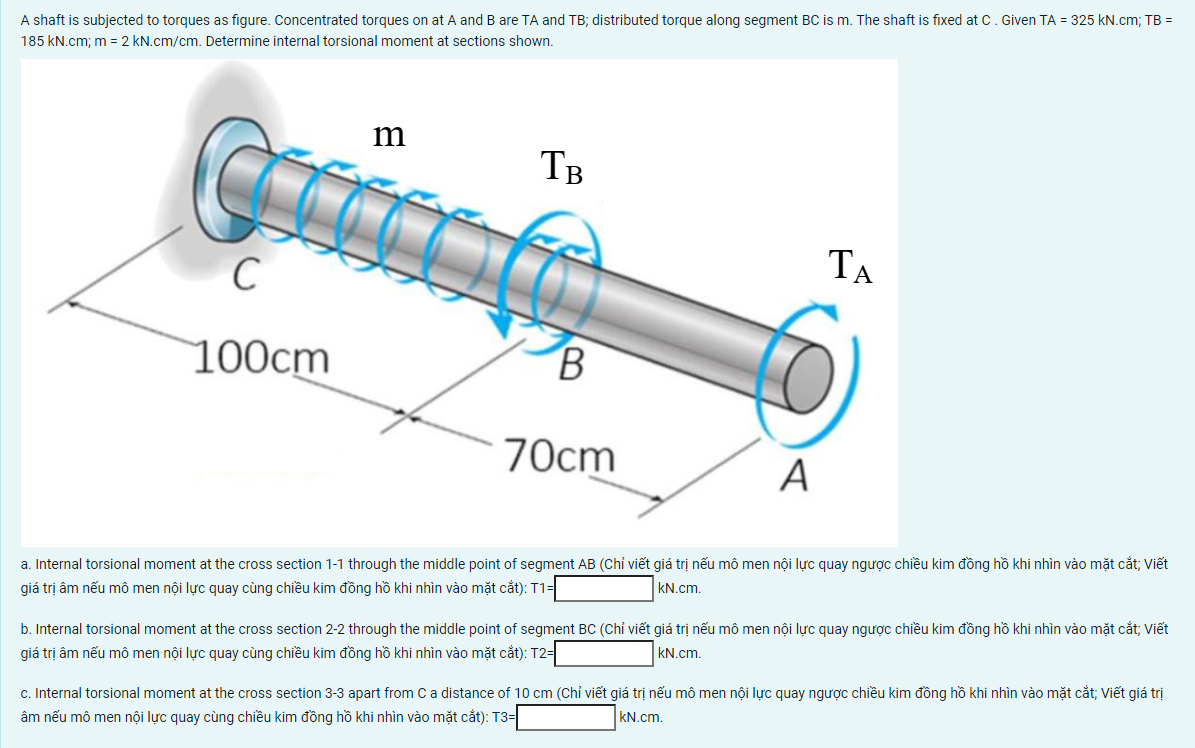 Solved A shaft is subjected to torques as figure. | Chegg.com